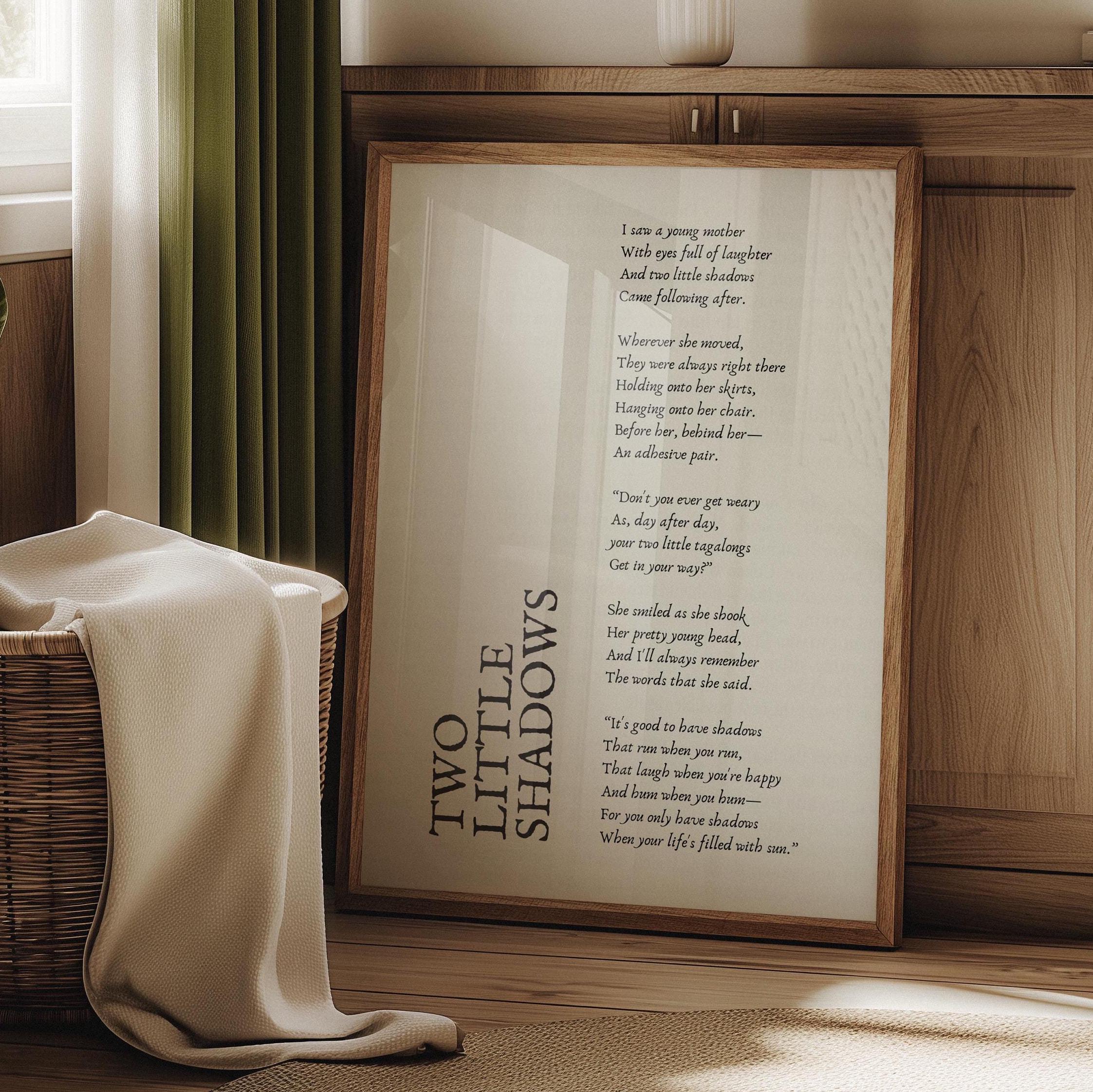 Two Little Shadows Wall Art, Gift for A Mother, Poem for Mom, Mothers ...
