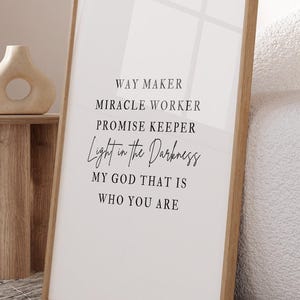 Waymaker, Digital Download, Christian Song Wall Art, Faith, Jesus ...