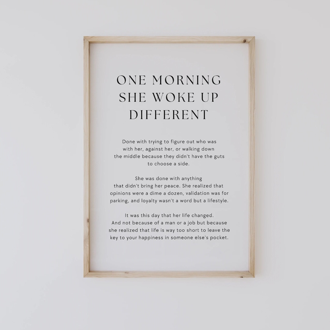 One Morning She Woke up Different, Feminist Print, Female Empowerment, Woman Line Art, Feminist ...