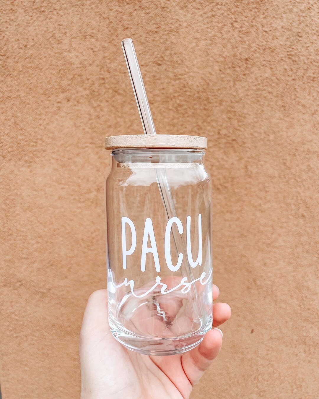 PACU Nurse Iced Coffee Glass Cup Beer Glass Can PACU Nurse Gift Pint ...