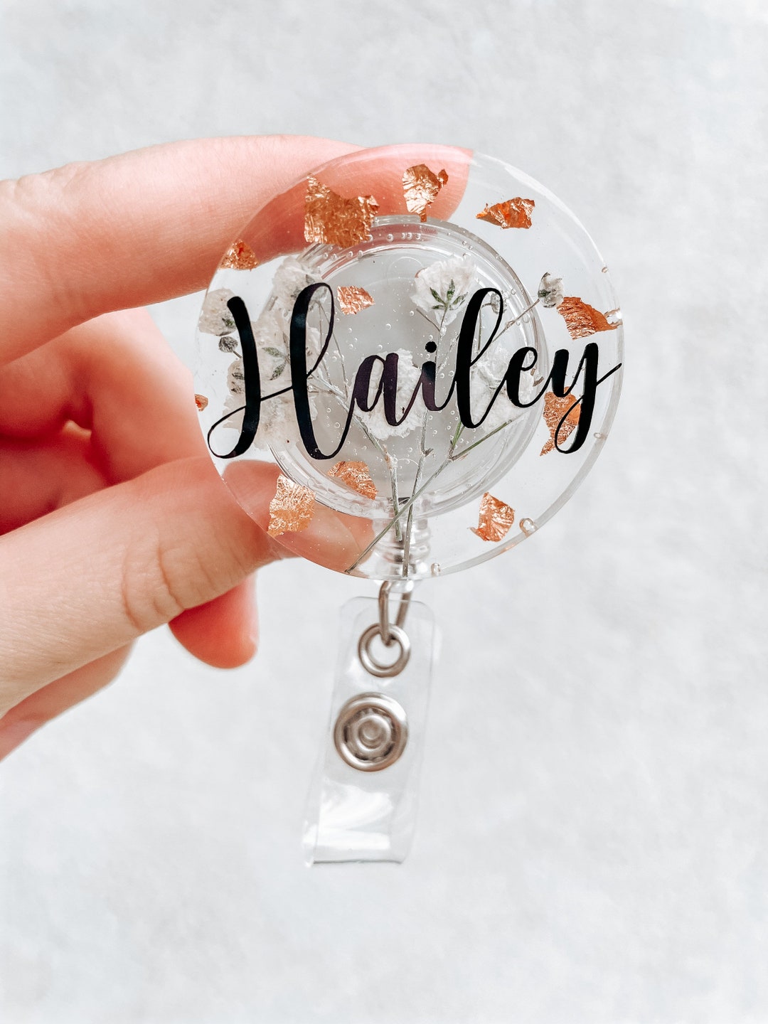 Baby’s Breath ID Badge Reel - Etsy