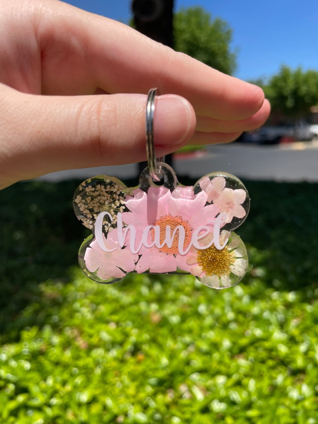 Dog Tag | Custom | Pressed Flowers - Etsy
