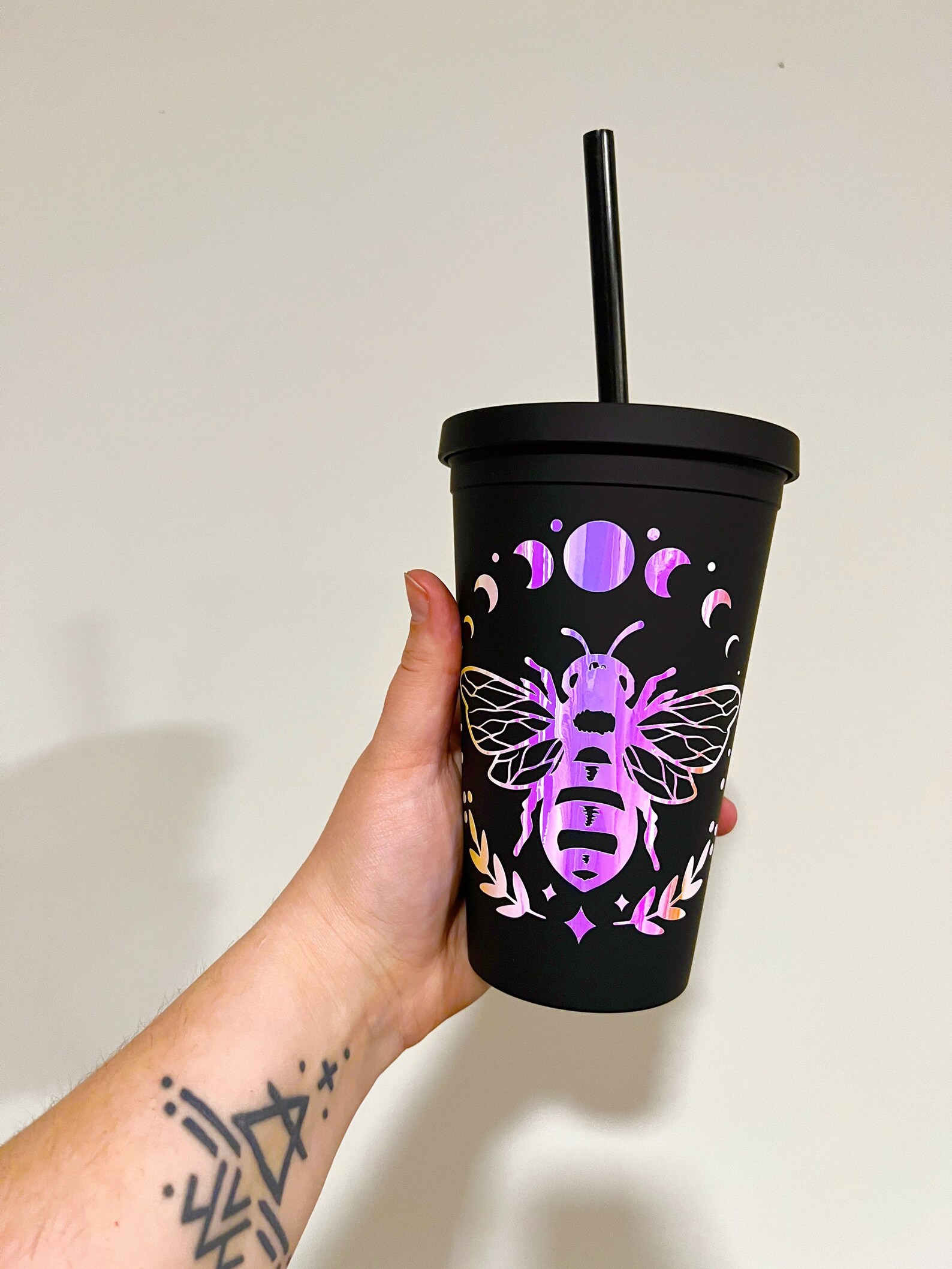 Celestial Cold Cup W/straw Reusable Cup Witchy Starbucks - Etsy