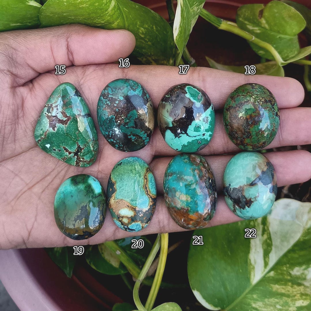 Natural Tibetan Turquoise Cabochon: Oval Round Pear Gemstone for ...