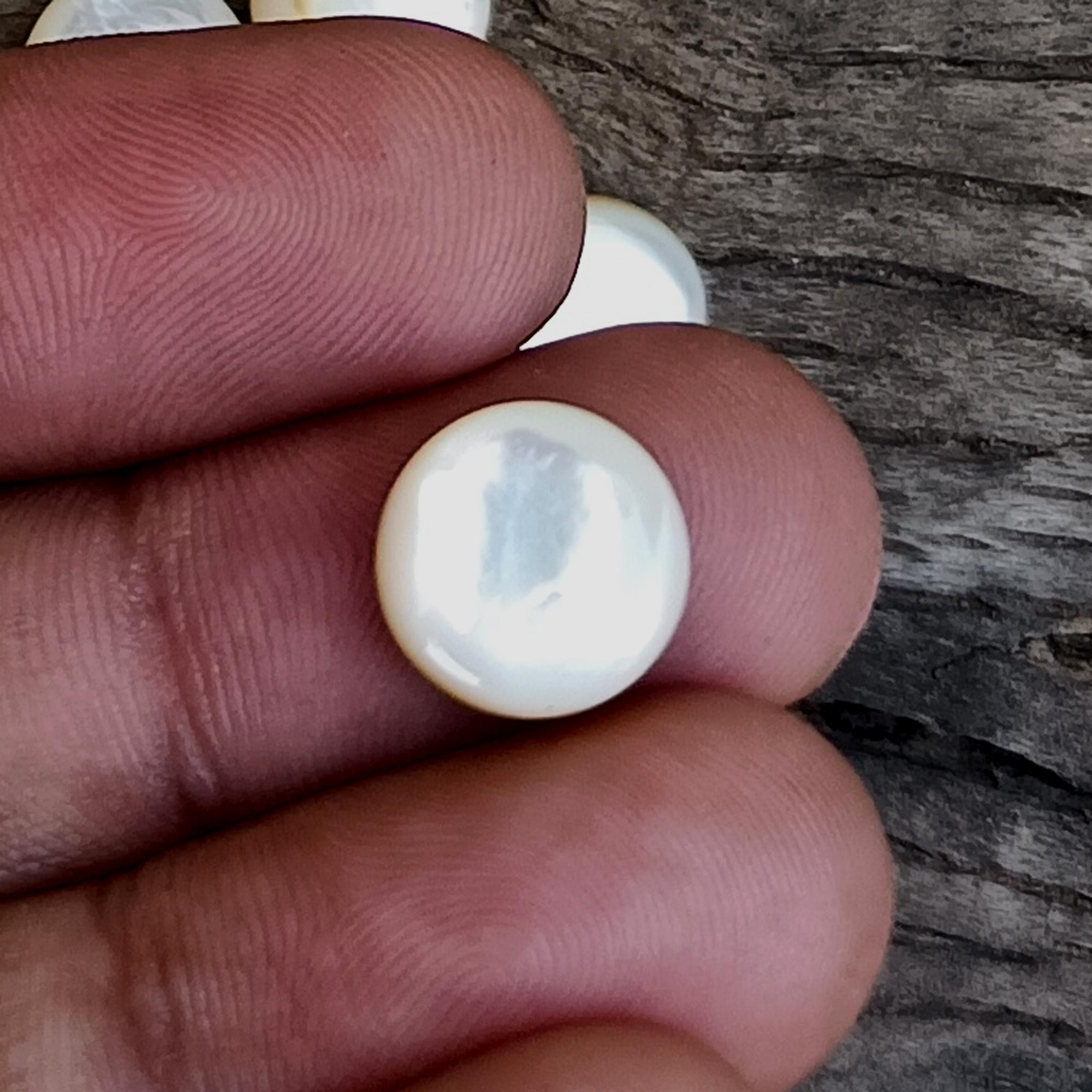 Mother of Pearl Cabochons: Round Flat Back Gemstone (3mm-20mm Size ...