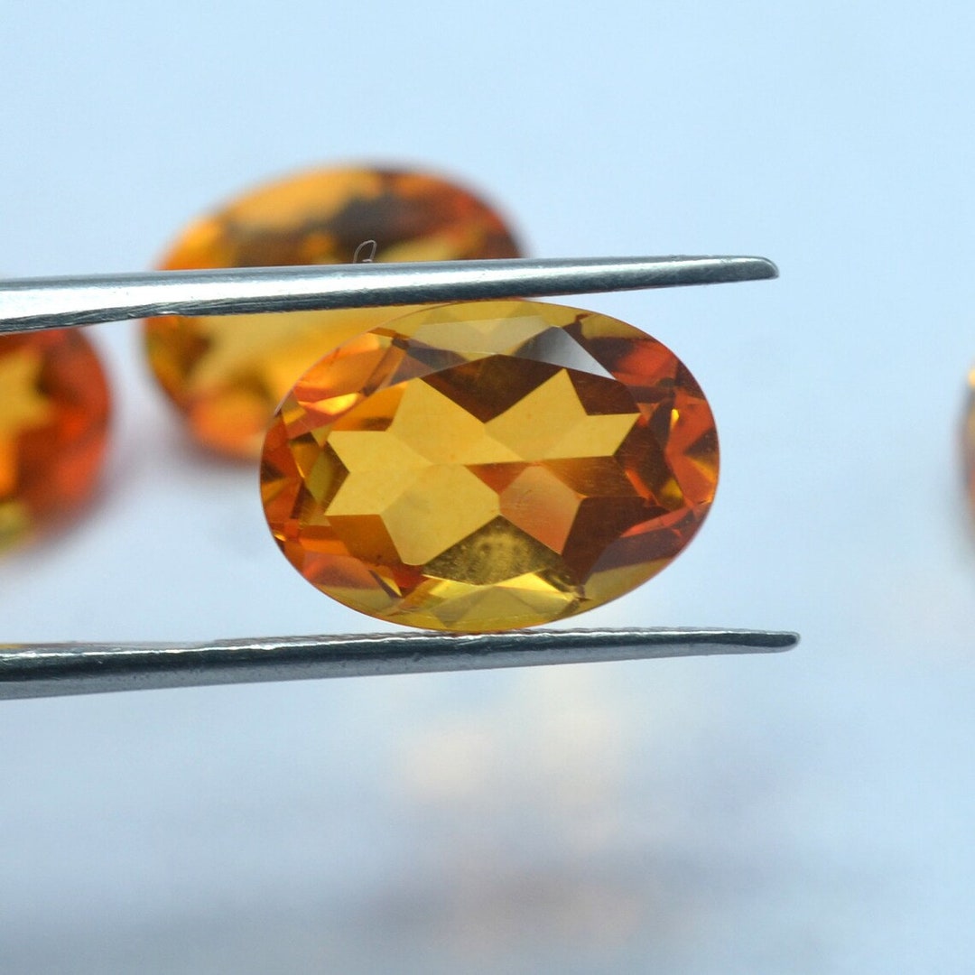 Citrine Doublet Quartz Oval Faceted Cut MM Size Natural Yellow Quartz ...