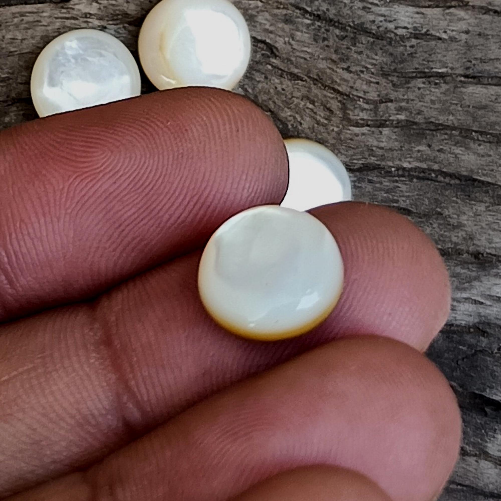 Mother of Pearl Cabochons: Round Flat Back Gemstone (3mm-20mm Size ...