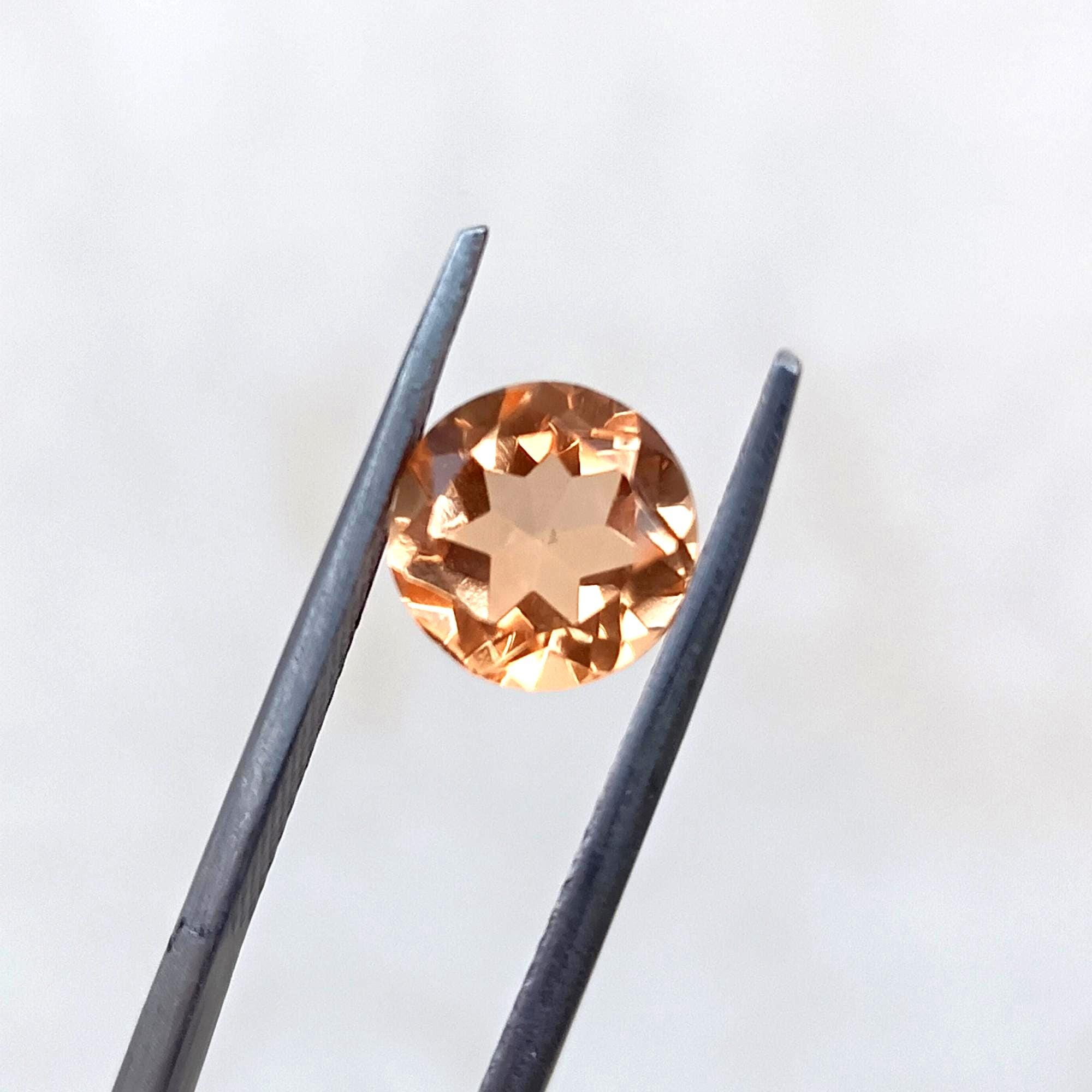 Peach Morganite Color Quartz Doublet: Faceted Round Gemstone 4mm-10mm ...