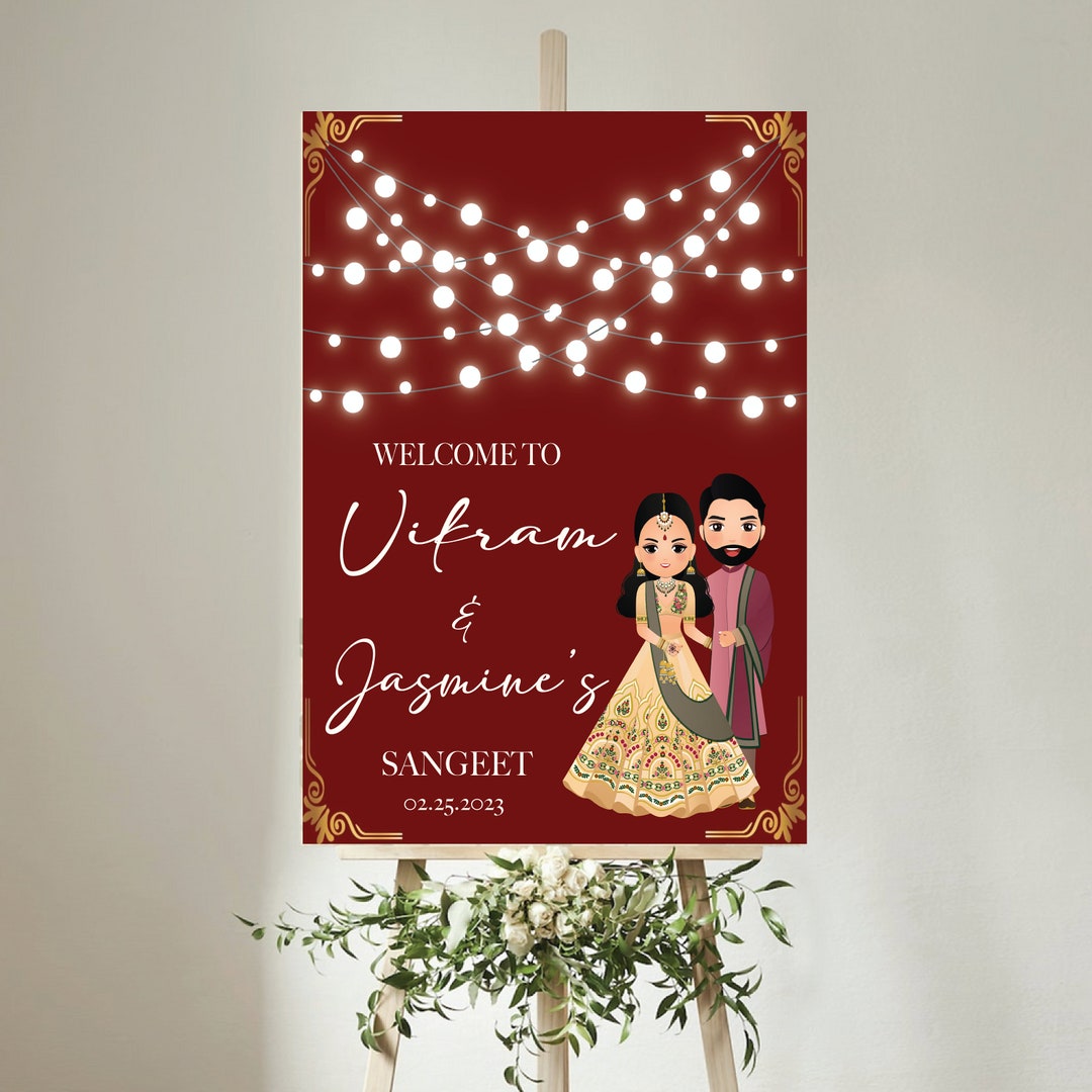Sangeet Welcome Sign & Sangeet Decor Sangeet Sign as Indian - Etsy