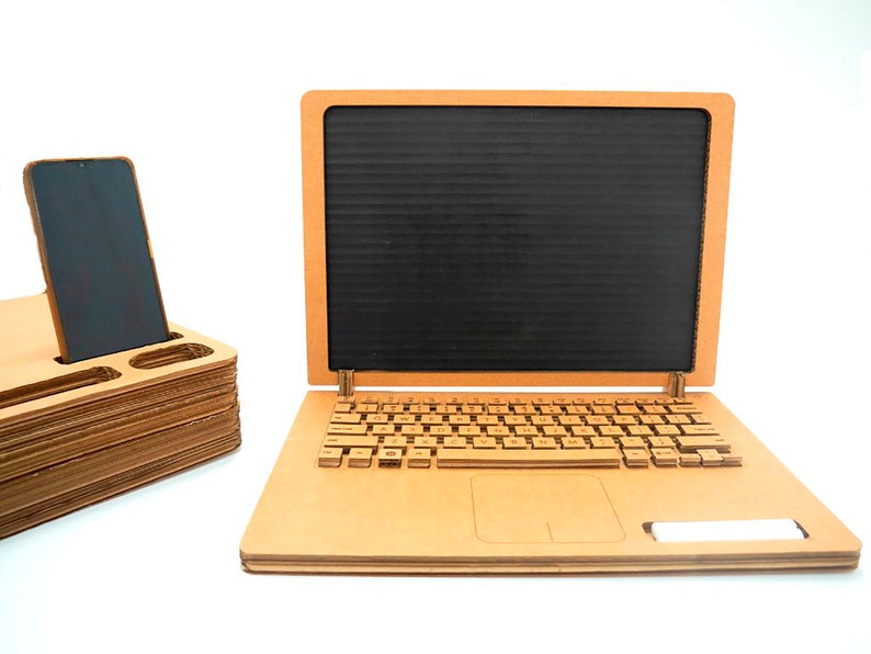 Cardboard Laptop Toy: Chalkboard Screen, Pretend Play - Etsy