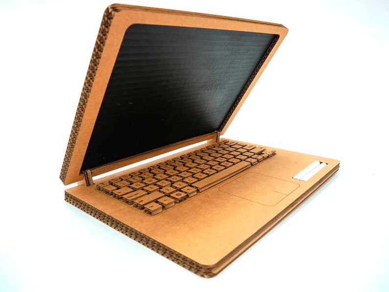 Cardboard Laptop Toy: Chalkboard Screen, Pretend Play - Etsy