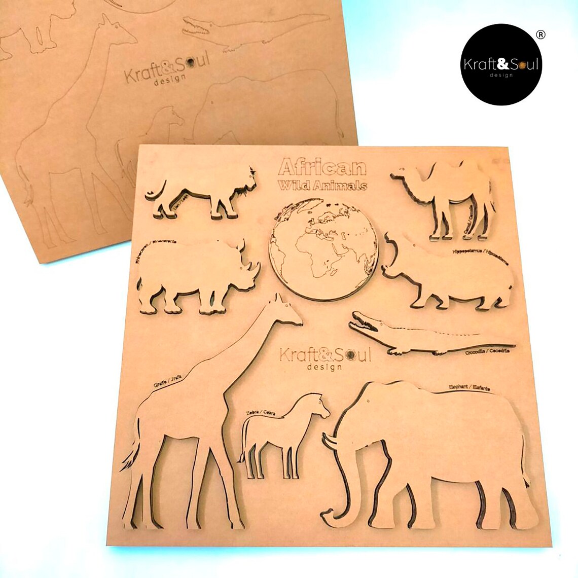 African Wild Animals Mini World Animals Cardboard Toy Animals ...