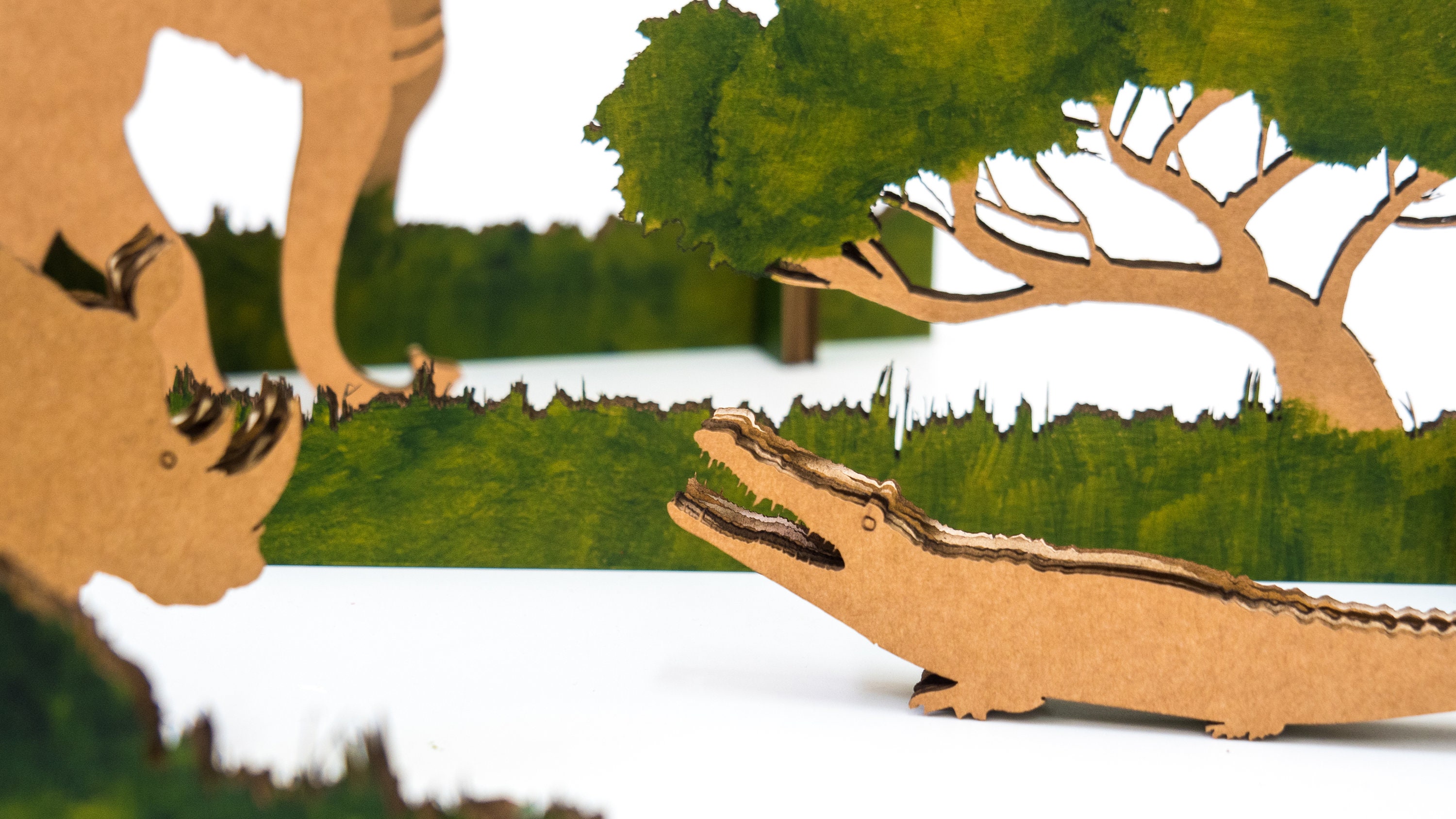 African Wild Animals Mini World Animals Cardboard Toy Animals ...