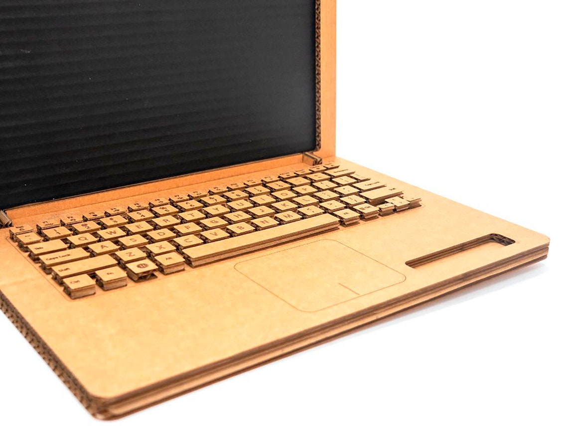 Cardboard Laptop Toy: Chalkboard Screen, Pretend Play - Etsy