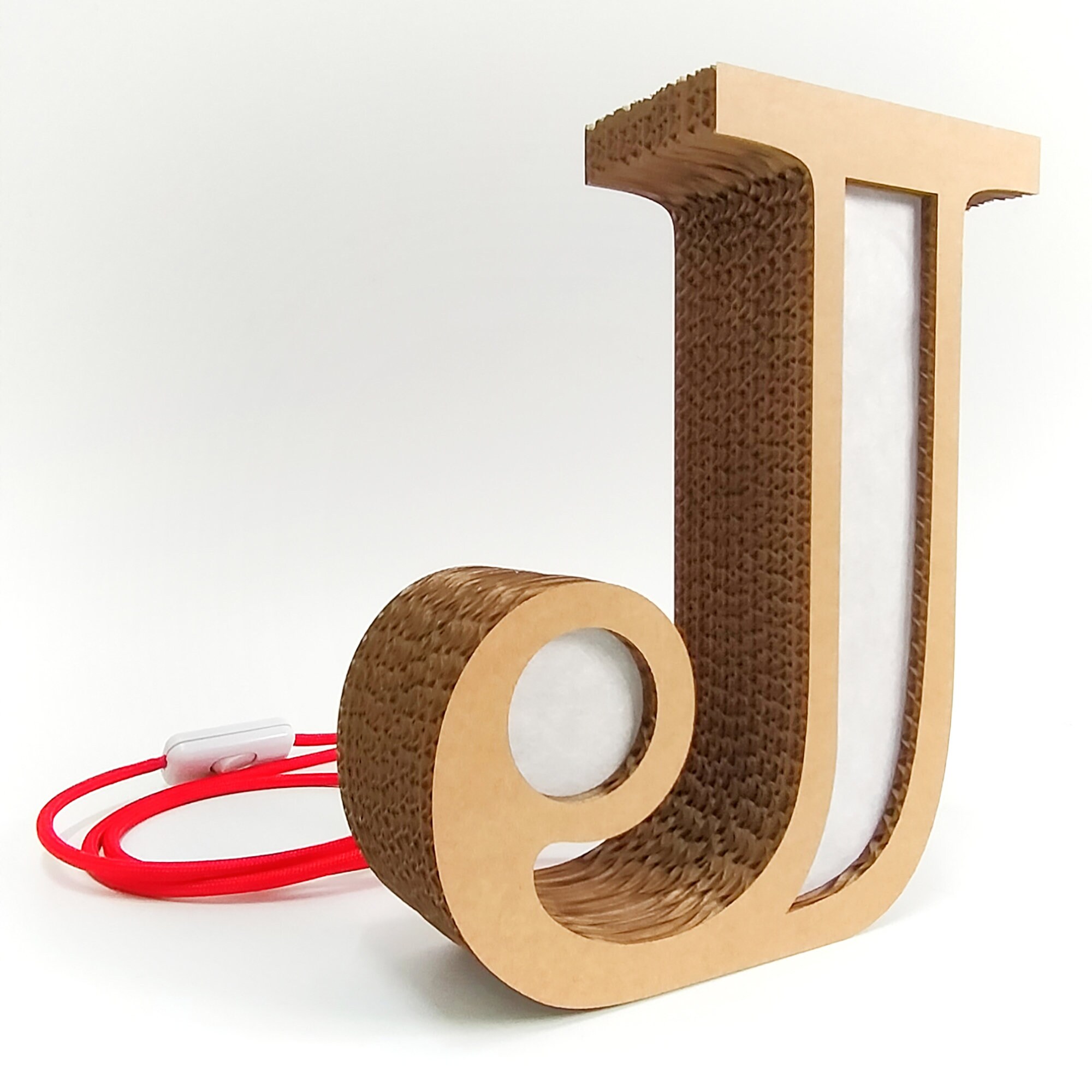 Typography Lamp / Cardboard LED Lamp / Letter Decoration/ Handmade ...