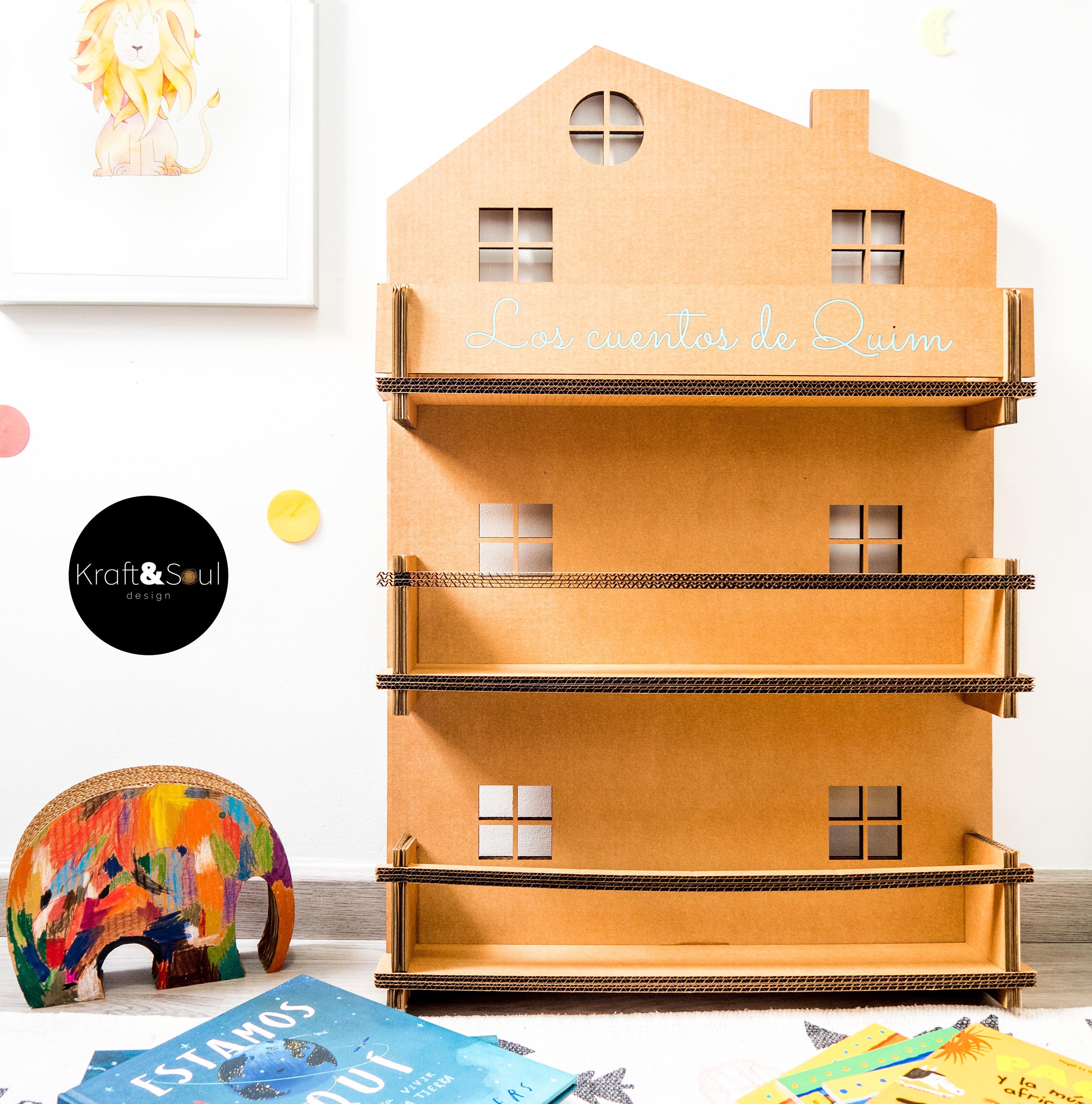 Cardboard Montessori Bookshelf - Montessori Bookcase for Toddlers ...