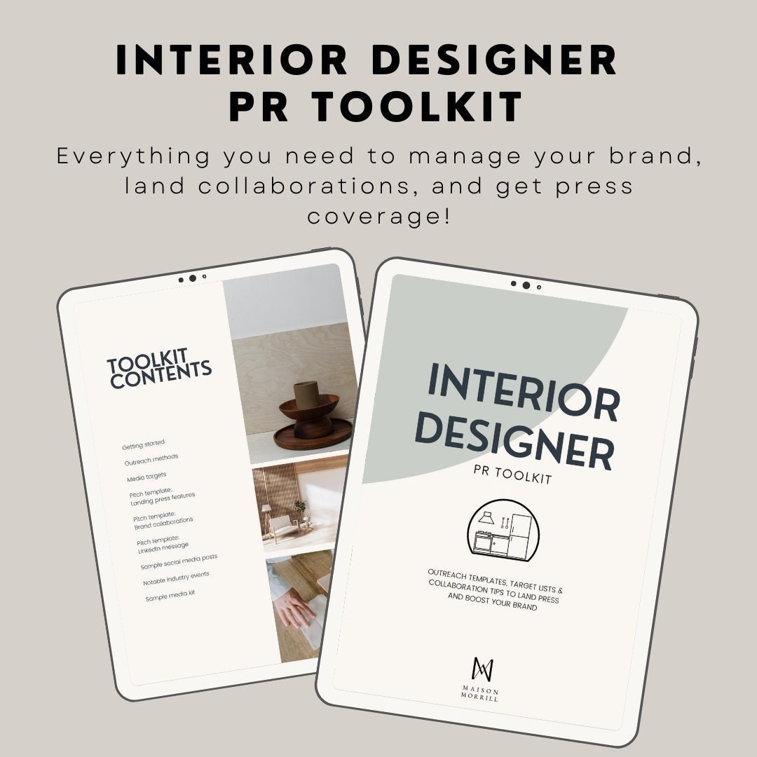 Interior Designer PR Toolkit: Templates, Pitches, Social Posts, Media ...