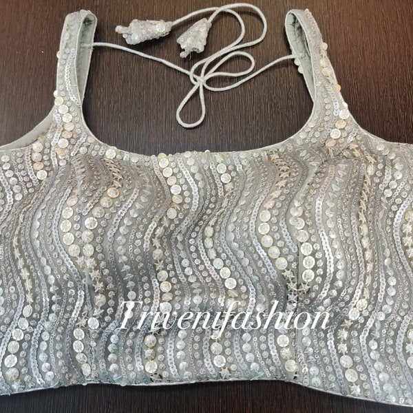 Silver Sequin Blouse - Etsy