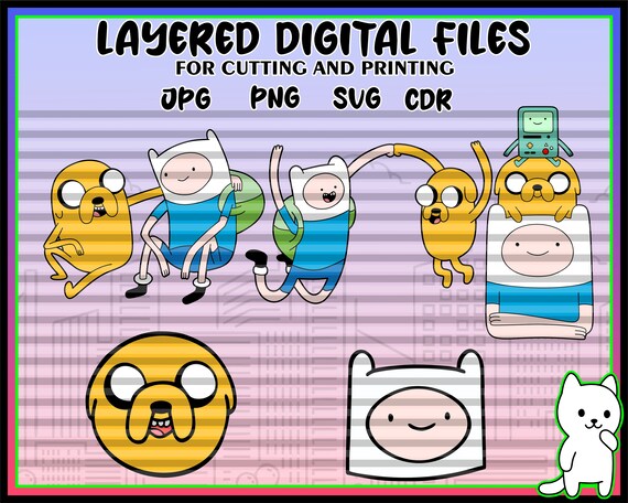 Adventure Time X5 Digital Files Png / Svg / Cdr Layered - Etsy