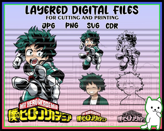 My Hero Academia Midoriya Digital Files Png / Svg / Cdr - Etsy