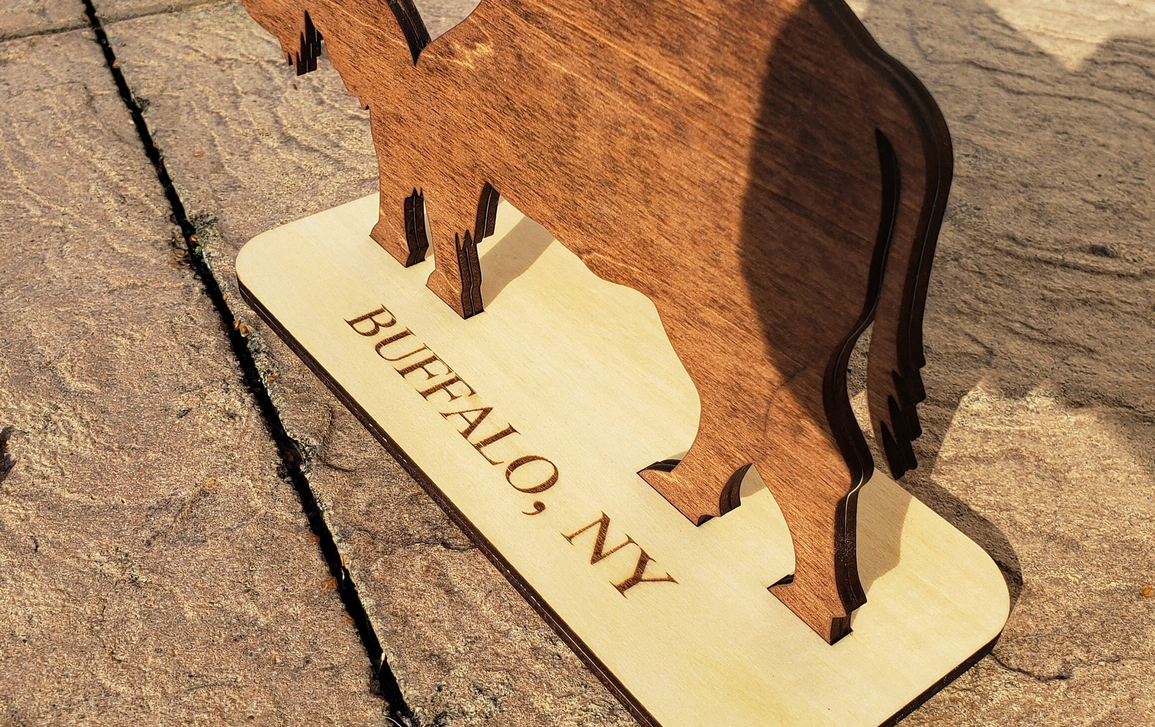 Buffalo Display. Lasered 1/8 Plywood Parts, Hand Sanded & Stained. Size ...