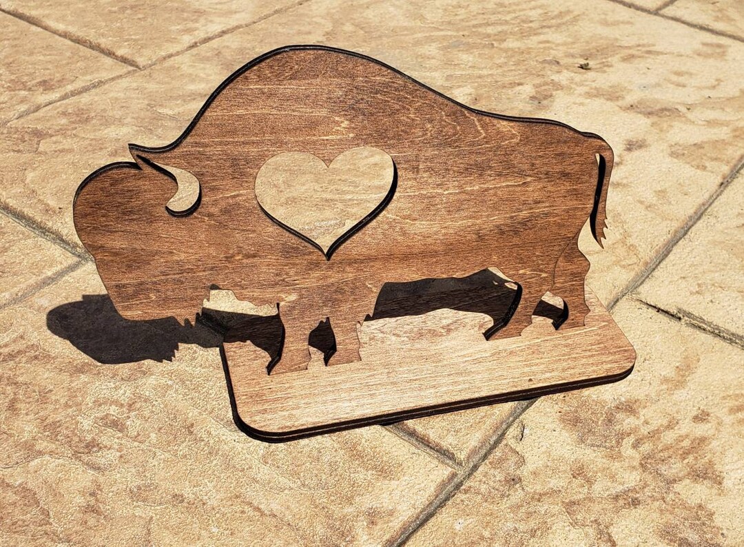 Buffalo Display. Lasered 1/8" Plywood Parts, Hand Sanded & Stained ...