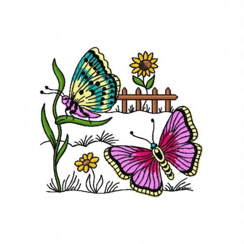 Butterfly Embroidery Design - Etsy