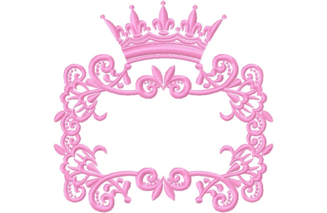 Royal Monogram Frame With Crown - Machine Embroidery Design, Princess ...