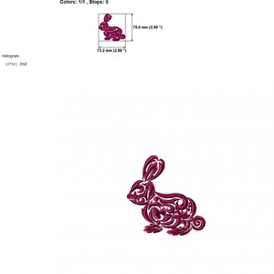 Bunny Machine Embroidery Design, Scroll Bunny, Solid Color Bunny, Bunny ...