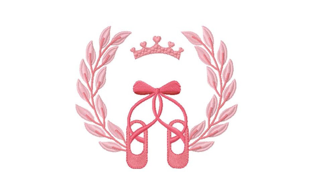 Ballet Monogram Embroidery Design, Machine Embroidery Pointe Shoes ...
