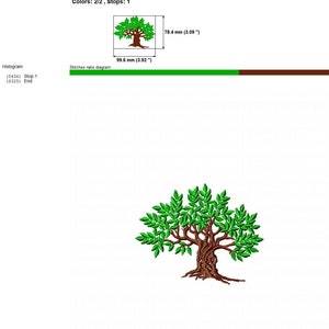 Tree of Life Embroidery Design, Green Tree, Machine Embroidery Oak ...