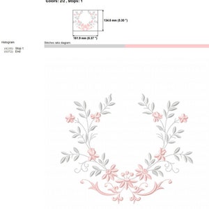 Monogram Frame Embroidery Design Flower Embroidery Design - Etsy