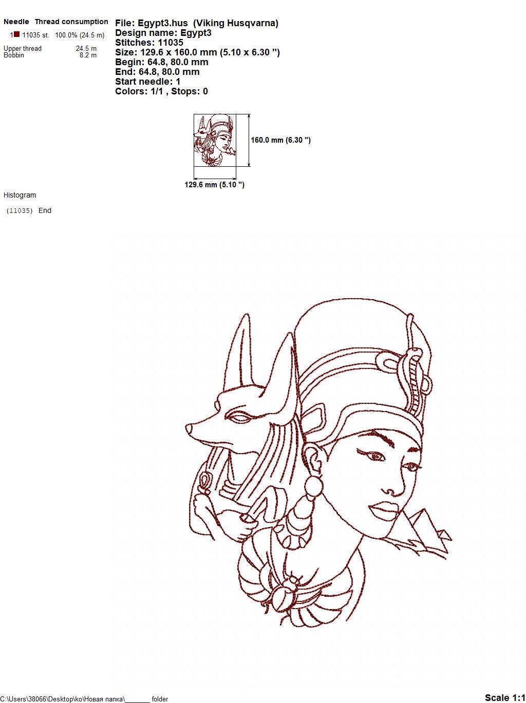 Egyptian Queen Machine Embroidery Design 5 Sizes - Etsy