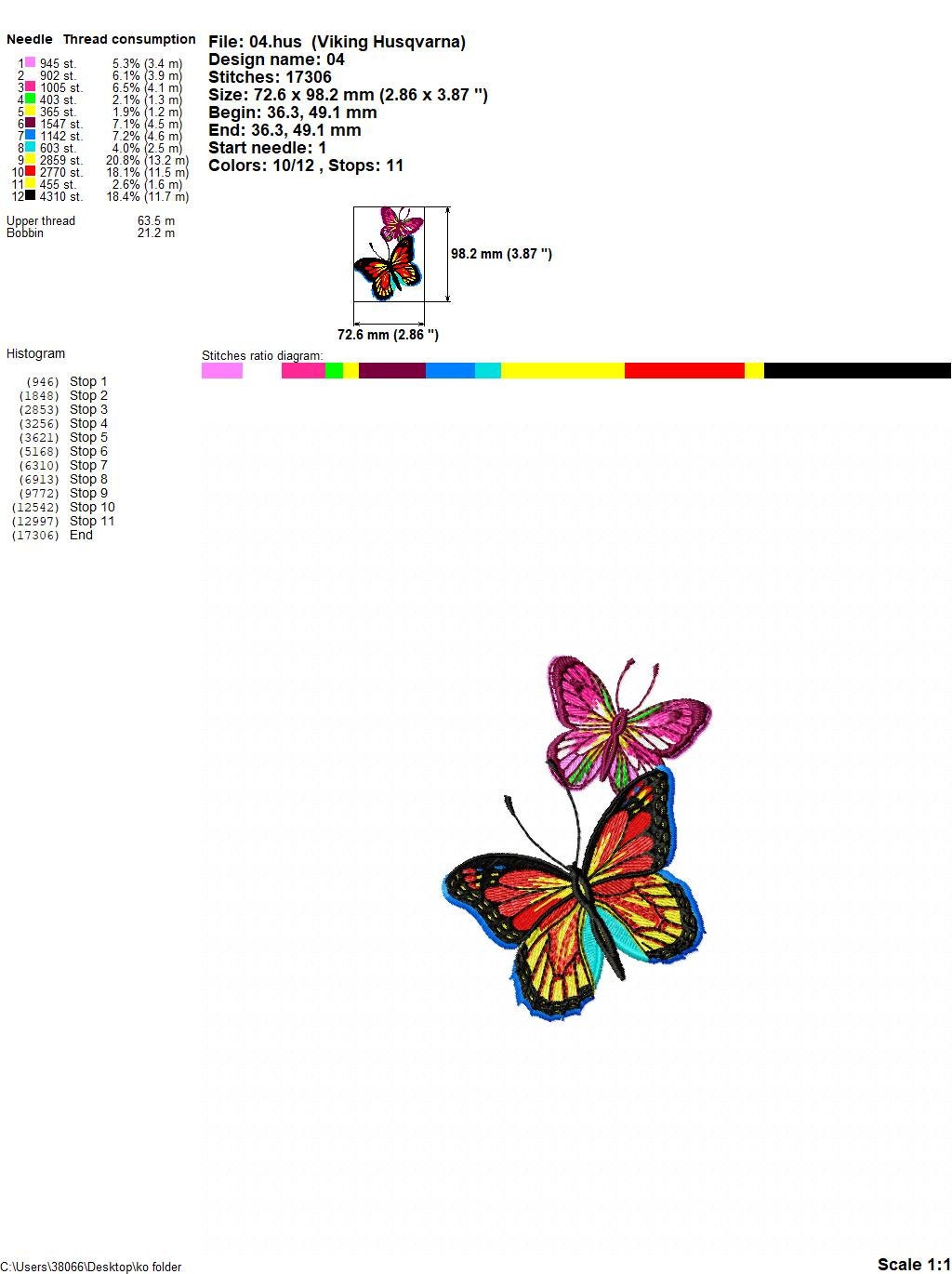 Butterfly Embroidery Design Butterfly Machine Embroidery - Etsy