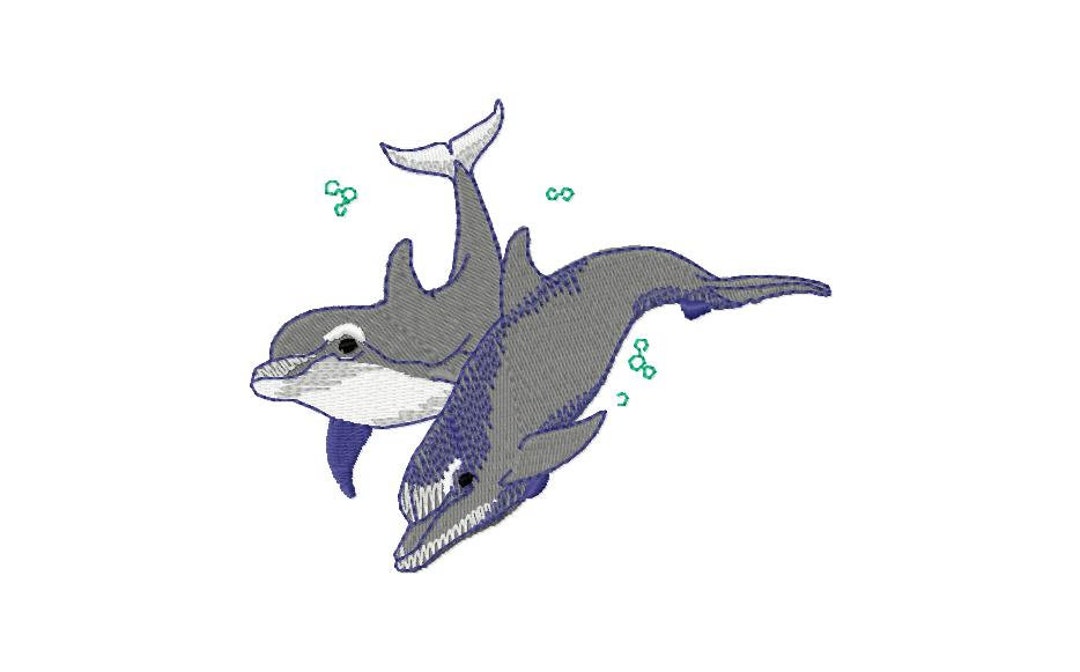Sea Dolphin Embroidery Design - Sea Animal Embroidery Pattern Machine ...