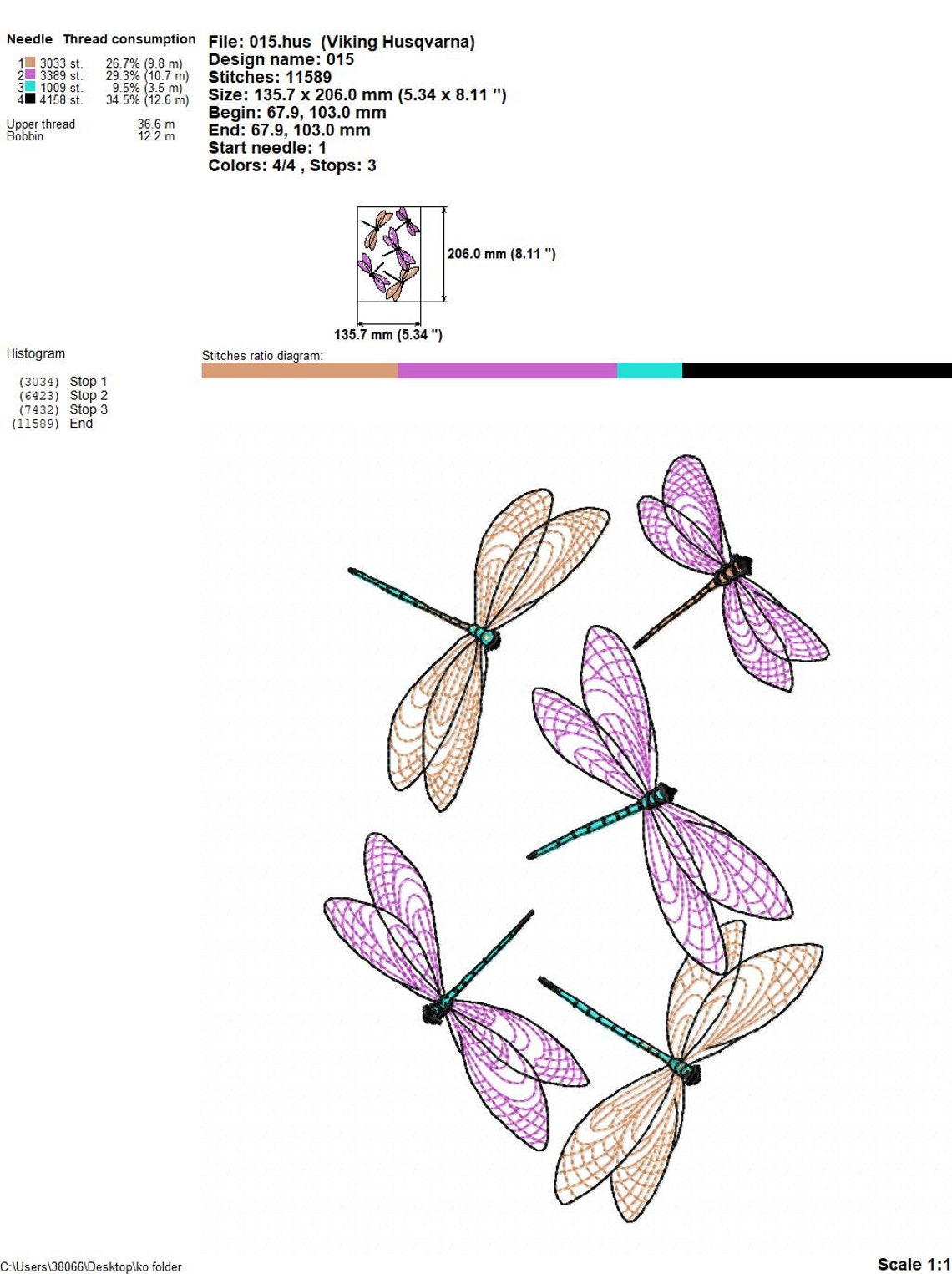 Dragonflies Embroidery Design, Machine Embroidery Dragonfly, Insect ...