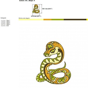 Python Embroidery Design, Kind Snake Embroidery Designs, Machine ...