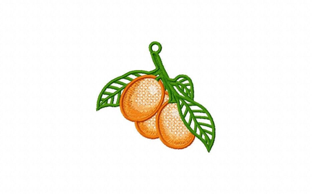 Apricot Embroidery Design – Fruit FSL Machine Embroidery (digital ...