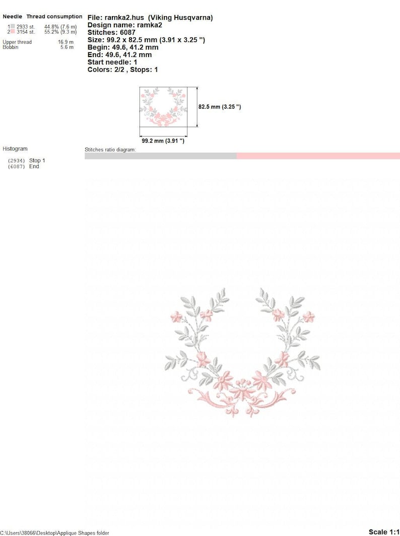 Monogram Frame Embroidery Design - Flower Embroidery Design Machine ...