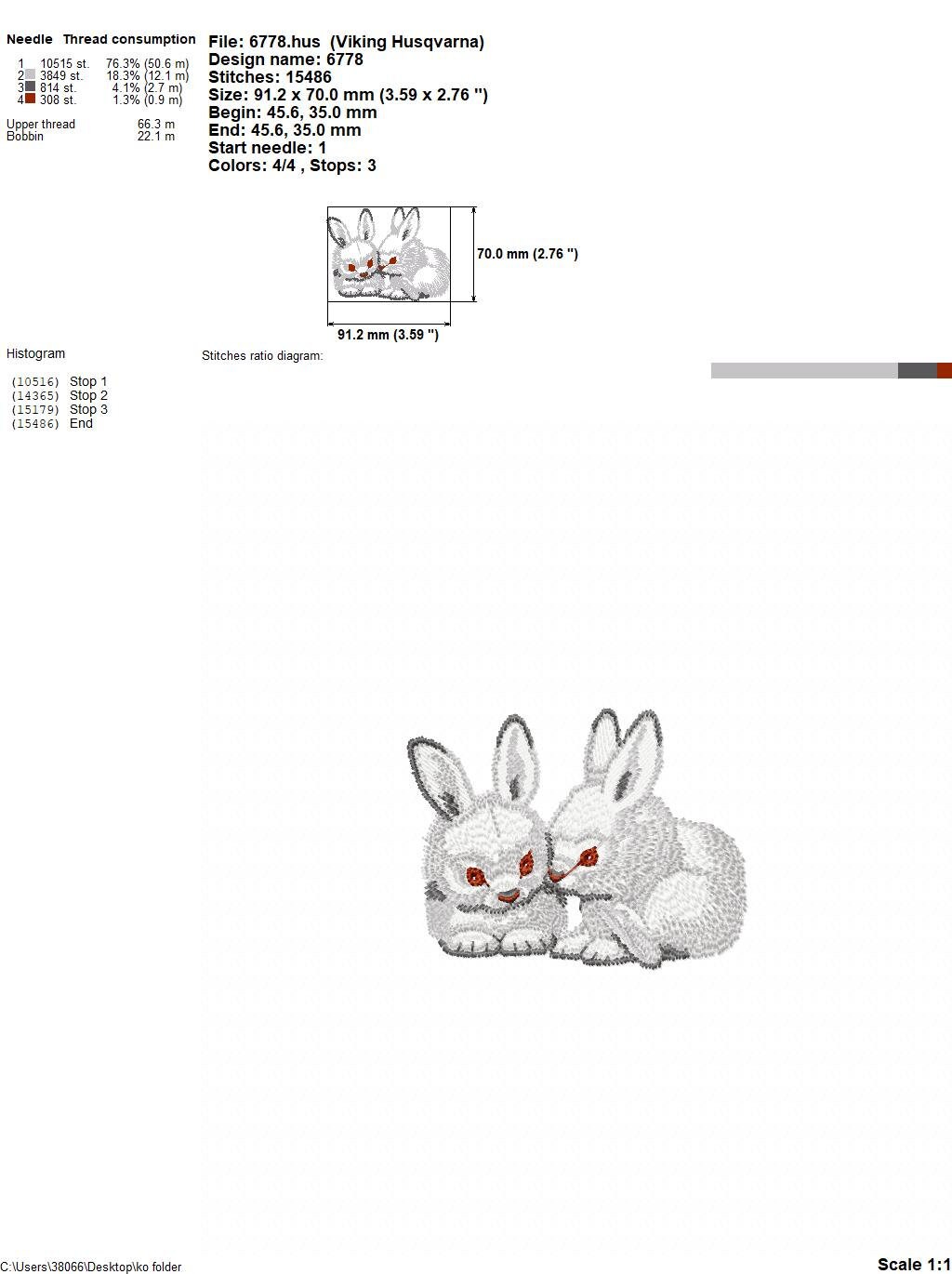 Hare Embroidery Design, Rabbit Machine Embroidery, Bunny Pattern, Two ...