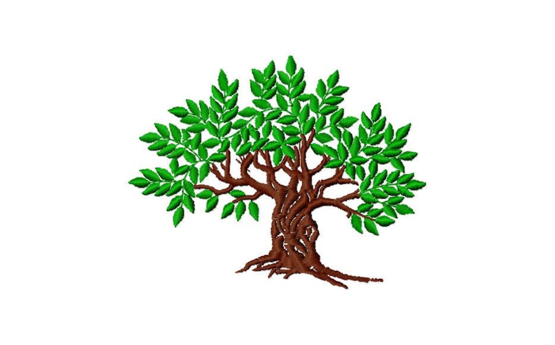 Tree of Life Embroidery Design, Green Tree, Machine Embroidery Oak ...