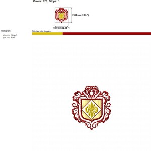 Heraldic Symbol Coat of Arms With Crown Machine Embroidery Design. - Etsy