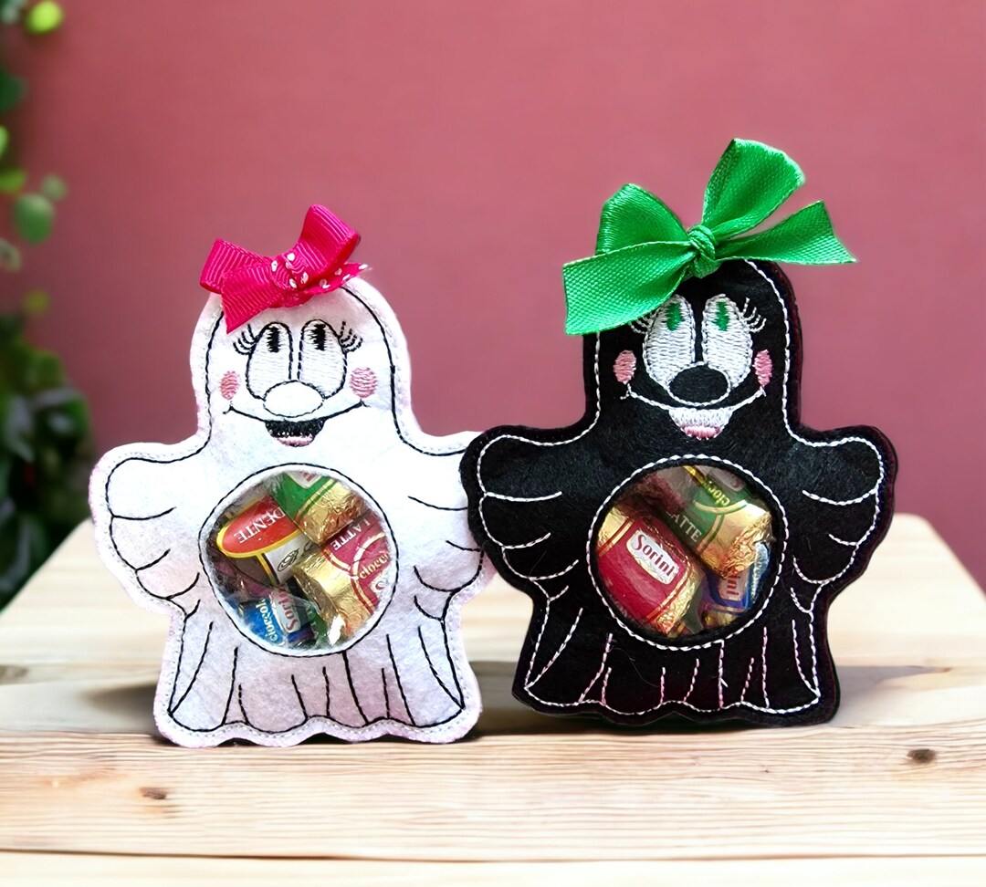 Ghost - Treat Bag, Machine Embroidery Design, Halloween Candy Bag in ...