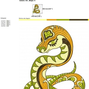 Python Embroidery Design, Kind Snake Embroidery Designs, Machine ...