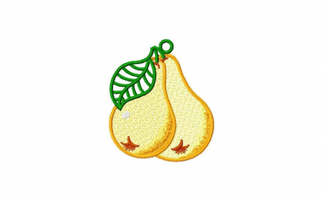 Pear Embroidery Designs - Fruit Embroidery Design FSL Kitchen Machine ...