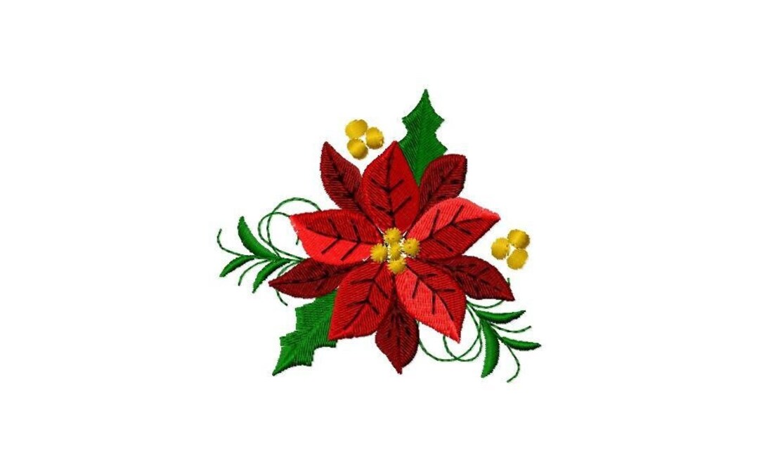 Christmas Poinsettia Embroidery Designs - Christmas Flower Embroidery ...