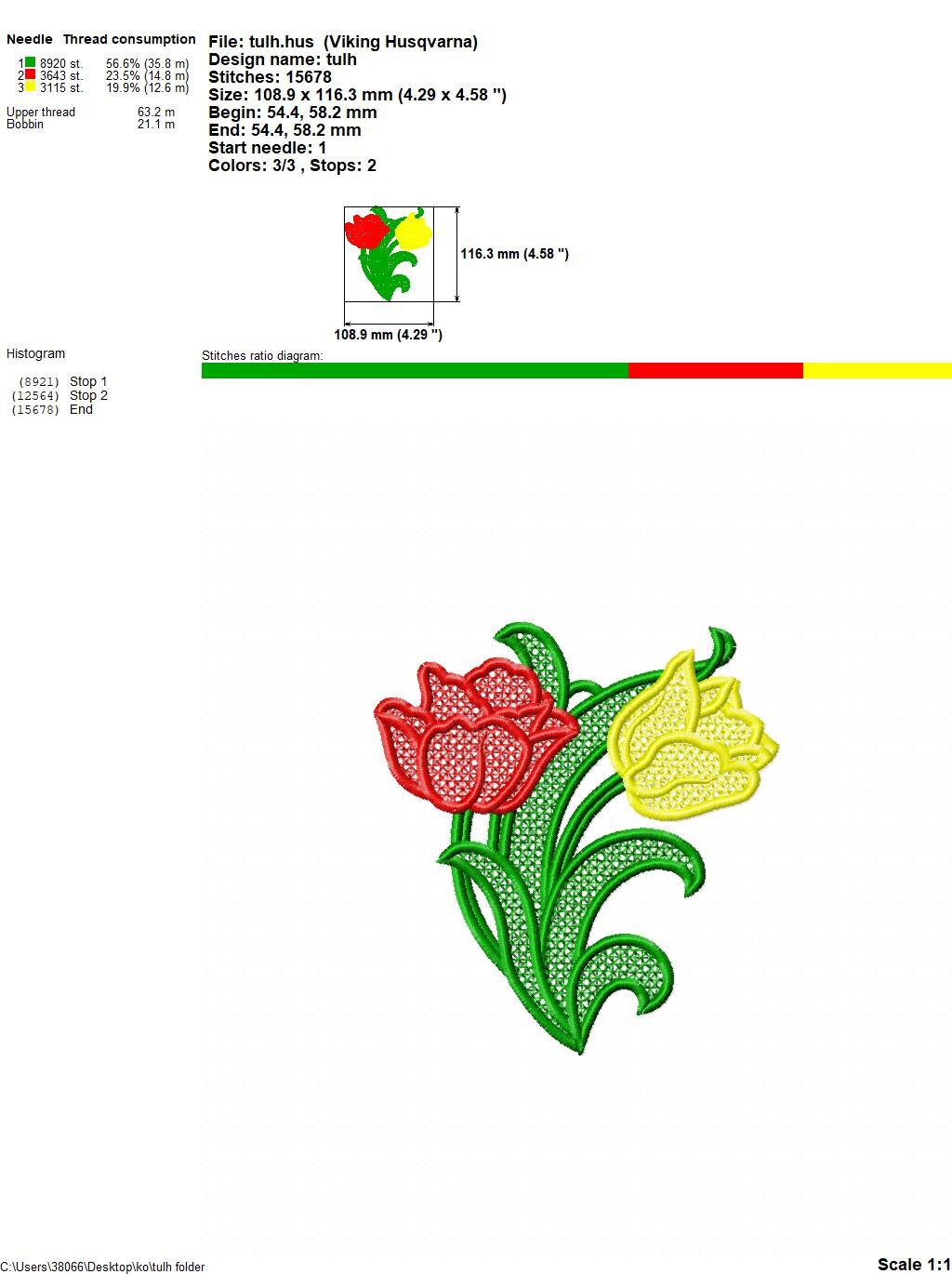 Tulip FSL Flowers FSL Machine Embroidery Tulips Digital - Etsy