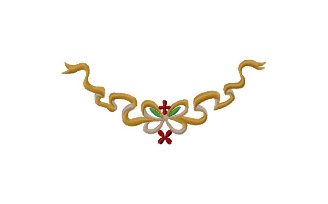 Ribbon Monogram Frame With Bow - Machine Embroidery Design,vintage Two ...