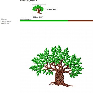 Tree of Life Embroidery Design, Green Tree, Machine Embroidery Oak ...