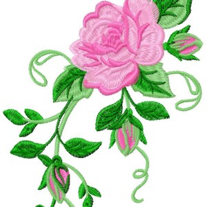 Rose Branch Machine Embroidery, File for Machine Embroidery, Rose ...